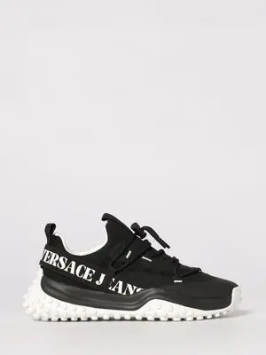 Versace Mesh And Leather Sneakers - Black