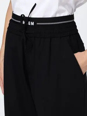 MSGM Virgin Wool Jogging Pants With Drawstring Waist And Logo