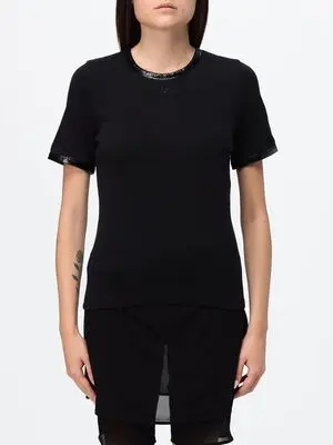 COURREGES Short-sleeved Jersey Crewneck T-shirt - Black