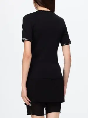 COURREGES Short-sleeved Jersey Crewneck T-shirt