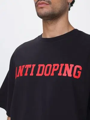 MSGM Relaxed Fit Cotton Crewneck T-shirt With Contrast Slogan Print