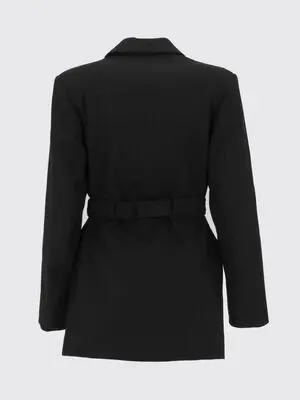 GANNI Single-breasted Cropped Polyester Blazer With Waist Belt