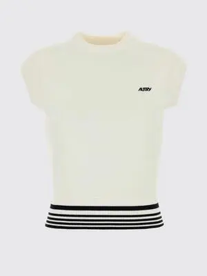 AUTRY Stretch Viscose Sleeveless High Neck Top With Logo