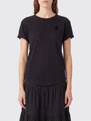 Isabel Marant Étoile Linen T-shirts With Logo - Black
