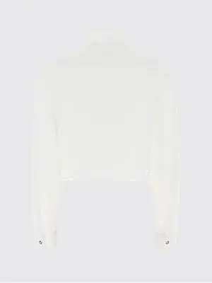 Versace Cropped Cotton Shirt With Lace Inserts