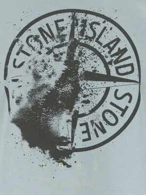 Stone Island Crewneck T-shirt With Graphic Back - Grey