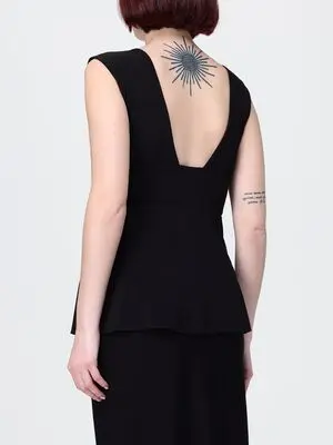 Max Mara Oblare V-neck Sleeveless Top In Stretch Viscose - Black