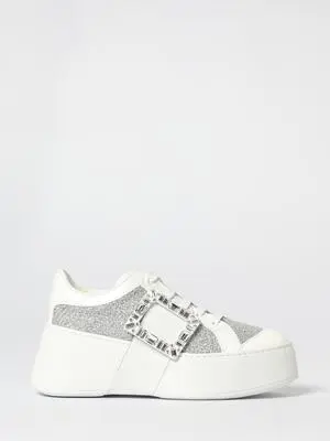 ROGER VIVIER Embellished Glitter Sneakers - White