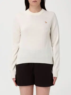 Maison Kitsuné Merino Wool Crew-neck Pullover - Beige