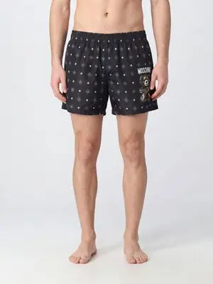 Moschino Monaco Polyester Swim Shorts With Teddy Bear Print - Black