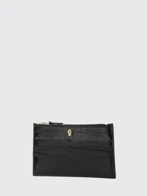 Alexander McQueen Skull Crocodile Print Leather Card Holder