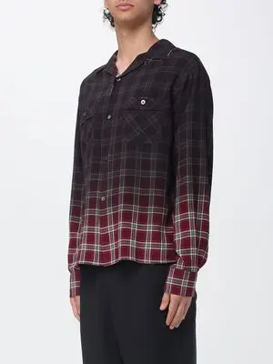 MAISON MARGIELA Check Pattern Viscose Long-sleeved Cuban Collar Shirt