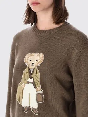 Ralph Lauren Cashmere Teddy Bear Print Crewneck Sweater