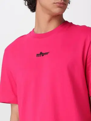 MSGM Crew-neck Cotton T-shirt With Embroidered Logo On The Chest
