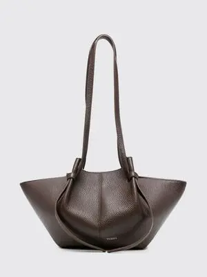 Yuzefi Medium Mochi Grained Leather Shoulder Bag With Double Handle - Brown