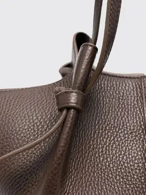 Yuzefi Medium Mochi Grained Leather Shoulder Bag With Double Handle