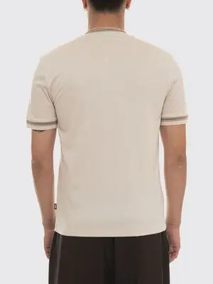 BOSS Slim Fit Cotton Crew-neck T-shirt With Contrast Trims - White