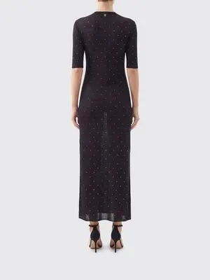 Rabanne Cotton Midi Dress With Rhinestones