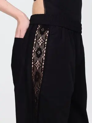 MSGM High-waisted Embroidered Lace Palazzo Pants