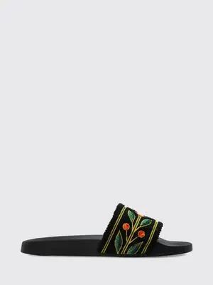 Casablanca Floral Embroidered Terry Mules