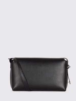 COURREGES Icotype Leather Shoulder Bag With Contrasting Metal Logo