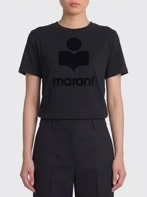 Isabel Marant Étoile Linen T-shirts With Logo - Black