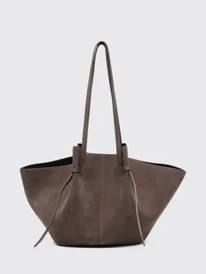 Yuzefi Large Mochi Suede Shoulder Bag With Double Handle - Brown