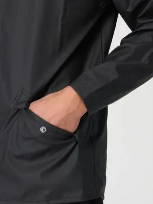 Rains Waterproof Jacket With Drawstring Hood - Black