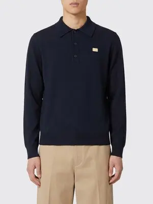 Valentino Garavani Virgin Wool Knit Polo Shirt - Navy
