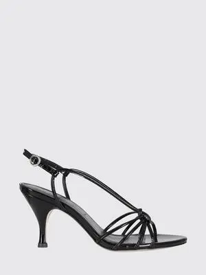 AeydĒ Solange Slingback Sandals In Patent Leather With A Medium Stiletto Heel - Black