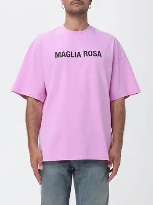 MSGM Relaxed Fit Cotton T-shirt With Slogan Print And Dropped Shoulders