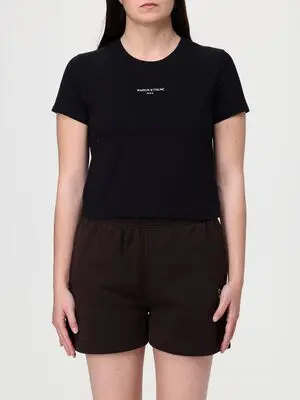 Maison Kitsuné Logo Cotton Crop T-shirts - Black