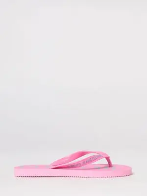 Versace Rubber Flip Flops With Printed Logo - Pink