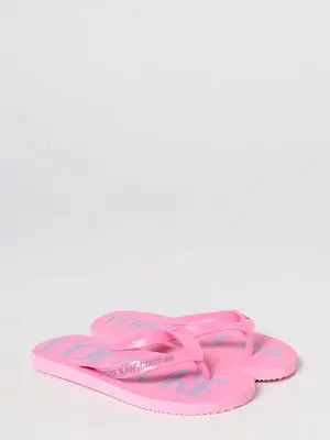 Versace Rubber Flip Flops With Printed Logo - Pink