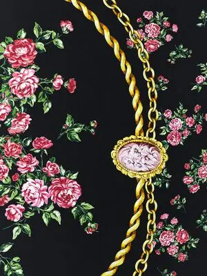 Dolce & Gabbana Floral Print Silk Twill Scarf
