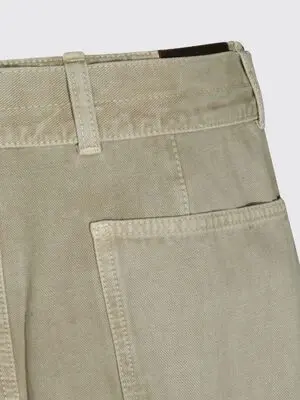 LEMAIRE Wide Leg Cotton Trousers With Adjustable Belt