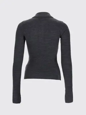 GANNI Slim Fit Argyle Wool Knit Long Sleeve Polo