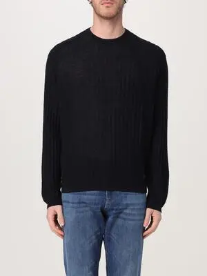 Emporio Armani Textured Crew Neck Pullover - Blue