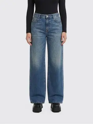 7 For All Mankind Wide Leg Stretch Denim Jeans - Blue