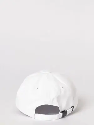 Versace Cotton Twill Hat With Logo Print - White