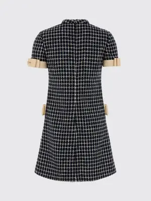 Valentino Garavani Virgin Wool And Cotton Dress With Bows
