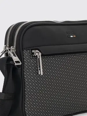 BOSS Leather Crossbody Bag With Emed Logo And Adjustable Strap