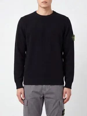 Stone Island Virgin Wool Sweater - Black