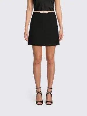Valentino Garavani Virgin Wool Mini Skirt With Bow - Black