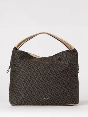 Liu Jo Canvas Bag With Jacquard Monogram - Dark