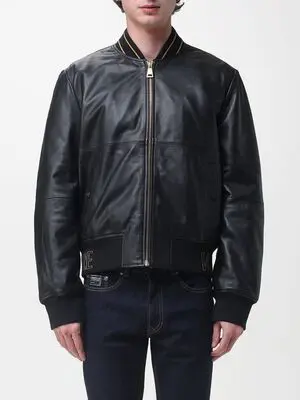 Versace Leather Bomber Jacket - Black