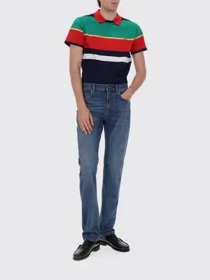 Versace Slim Fit Five-pocket Cotton Jeans With Logo