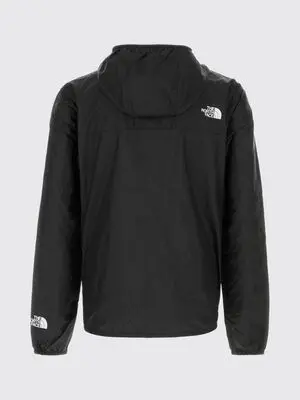The North Face Windbreaker Jacket With Drawstring Hood And Logo Detail - Black