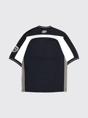 Off-White V-neck Logo-print Polyester T-shirt With Side Bands
