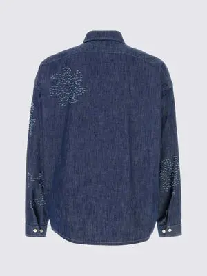 Marni Cotton Denim Shirt With Graphic Print